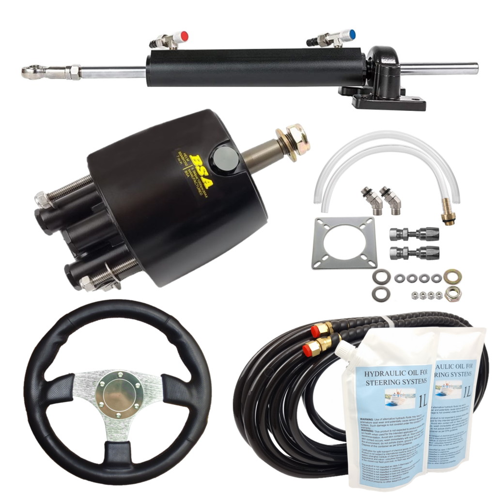 Hydraulic Inboard Steering Kit & Sports Wheel - Up To 150hp | BSA