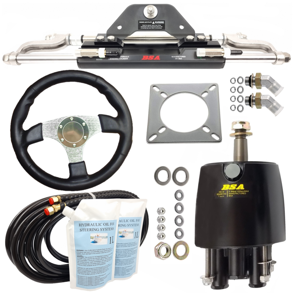Hydraulic Outboard Steering Kit & Sports Wheel - Up To 300hp | BSA