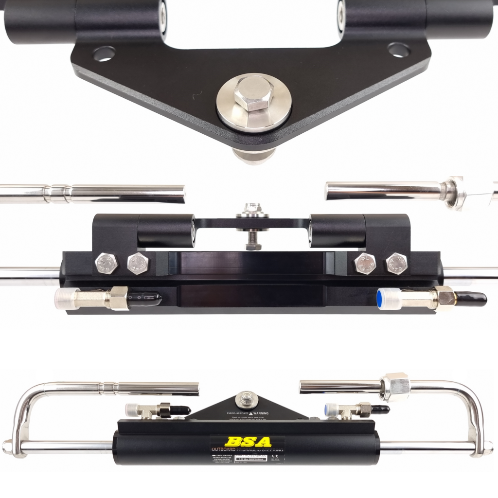 Hydraulic Outboard Steering Kit & Stainless Steel Steering Wheel - Up ...